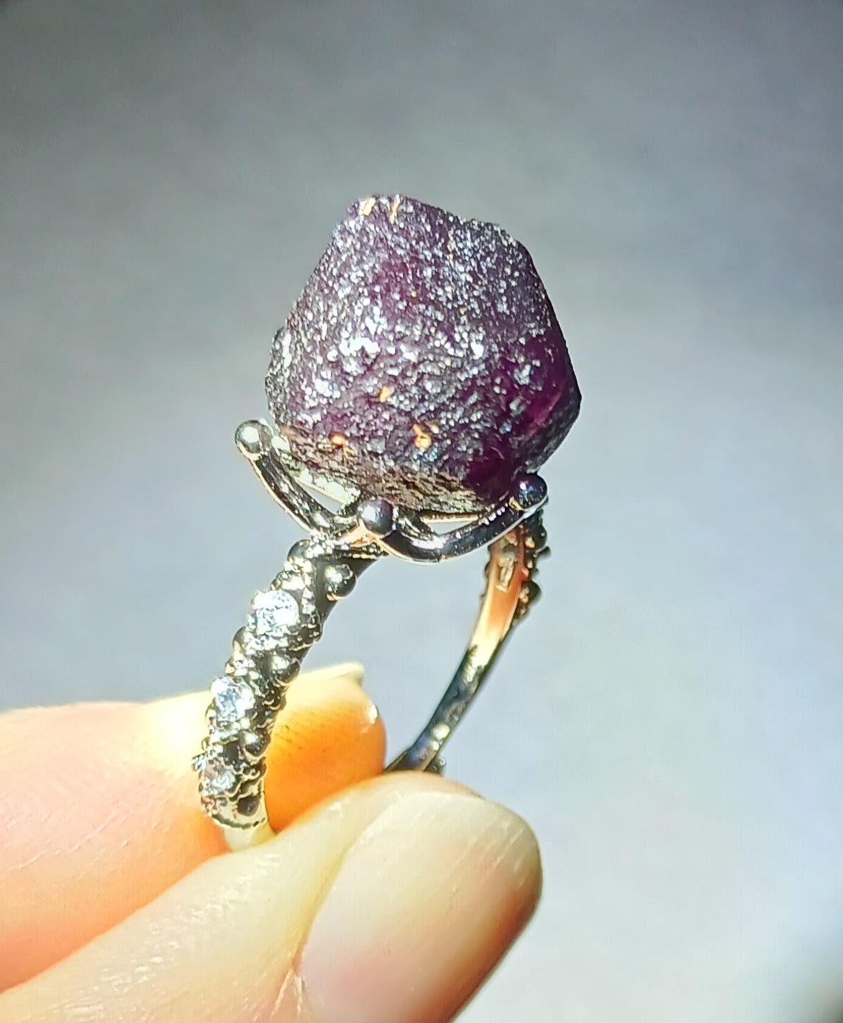 garnet adjustable ring
